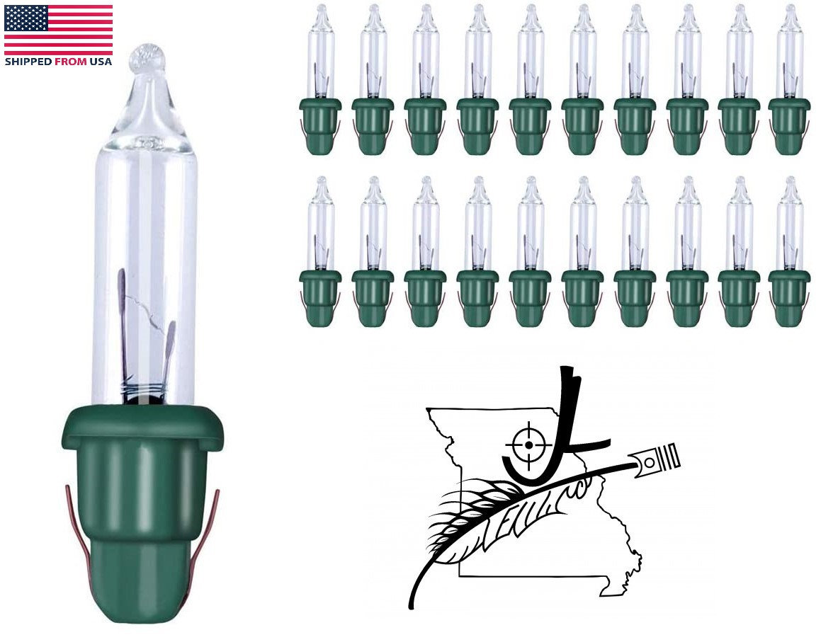 GE 20x Mini 2.5 Volt .425 Watt W V Clear Christmas Light Bulbs ...