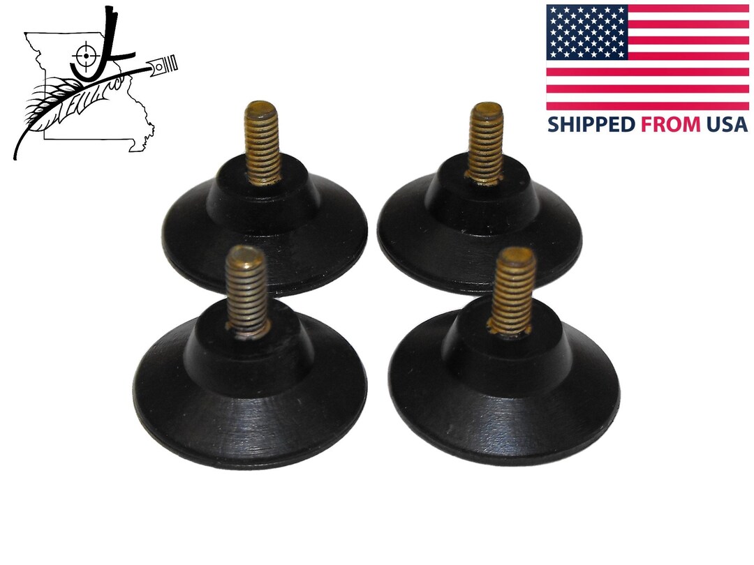 4X 3/8" #8-32 Screw in 1" Rubber Suction Cups, 5/16" Tall, Made in USA ...