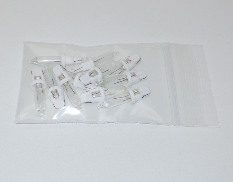 10x 6 Volt V 0.48 Watt W Clear Glass Mini Bulbs Style D WHITE Base ...