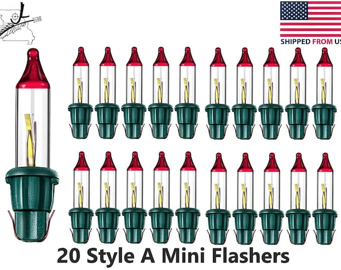 20 Style A Mini Bulb Flasher Flashers Christmas Tree Lights Replacement ...