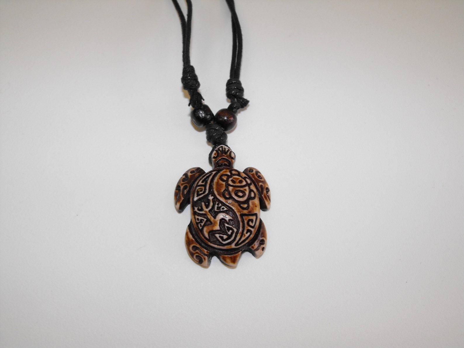 New Brown Imitation Yak Bone Turtle Necklace Jewelry Pendant Charm Rope ...