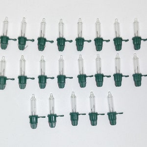 25x 2.5v Clear White Mini Christmas Tree Light Bulbs With Green Base ...