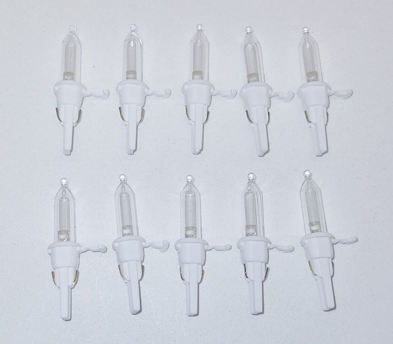 10 Clear WHITE L1 Base, LED Mini Christmas Tree Lights, Replacement ...