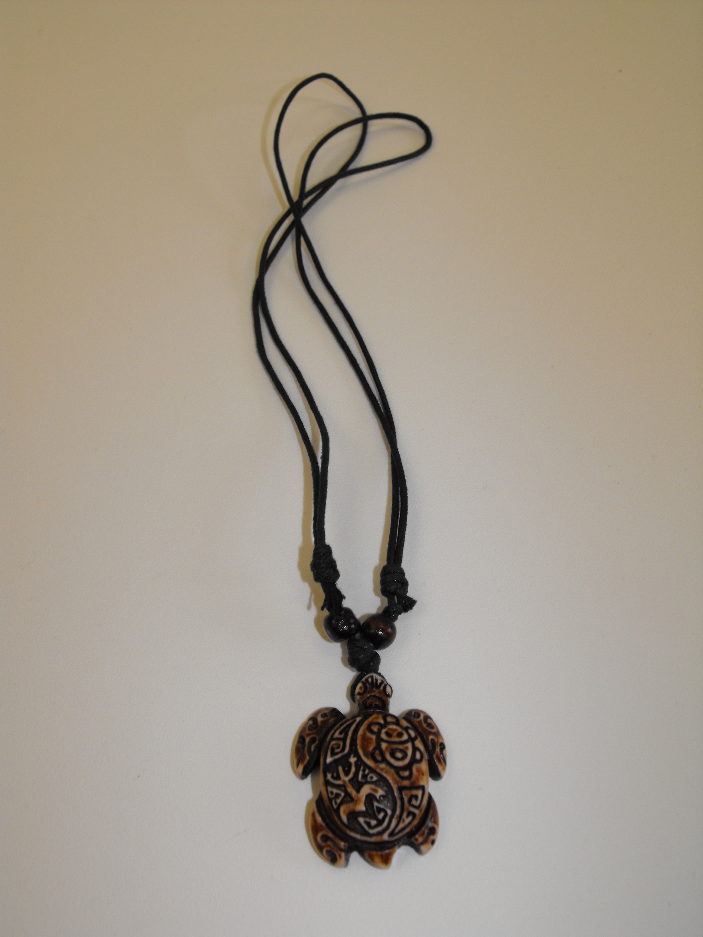 New Brown Imitation Yak Bone Turtle Necklace Jewelry Pendant Charm Rope ...