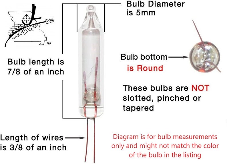 10x 6 Volt V 0.48 Watt W Clear Glass Mini Bulbs Style D WHITE Base ...