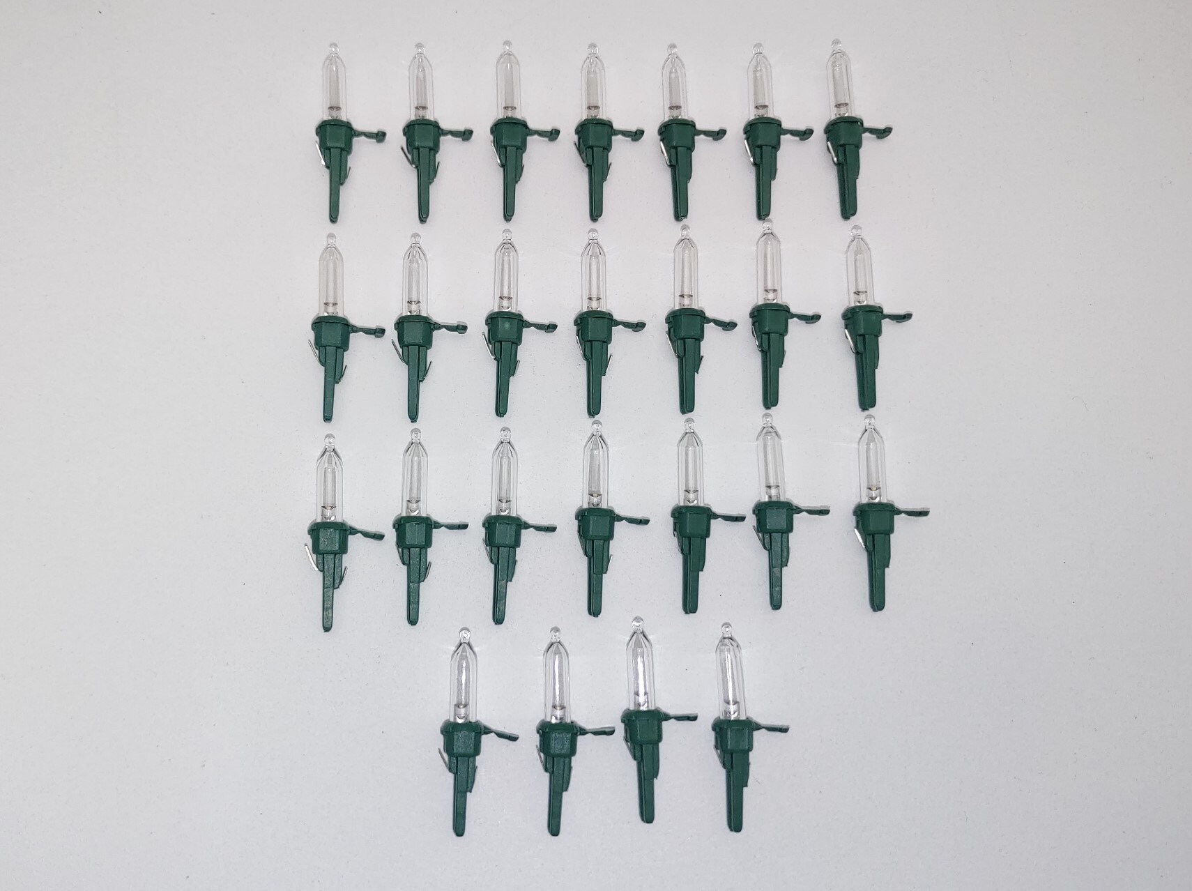 25 LED Clear Mini Christmas Tree Lights Green Base Replacement Bulbs 3. ...