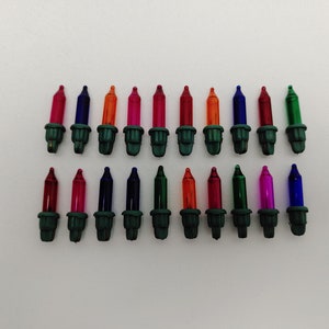 GE 20x Mini 2.5 Volt Mixed Color Christmas Light Bulbs Replacement Tree ...