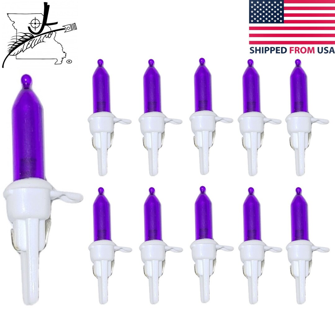 10x Purple WHITE L2 Base LED Mini Christmas Tree Lights Replacement ...
