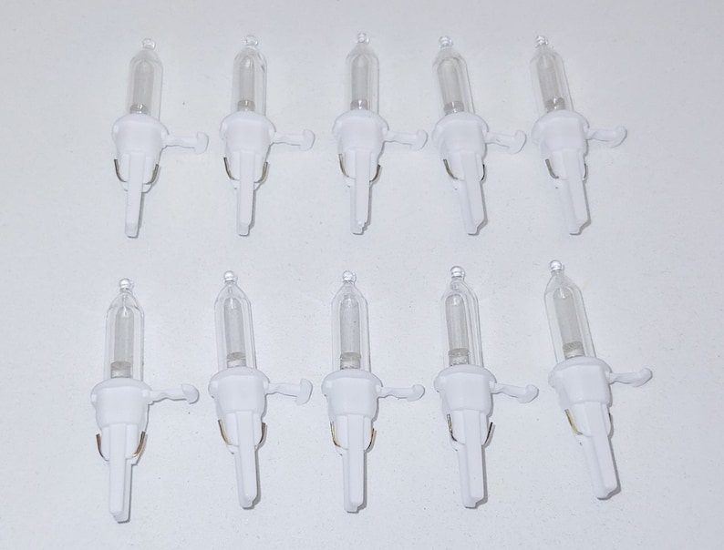 10 Clear WHITE L1 Base, LED Mini Christmas Tree Lights, Replacement ...