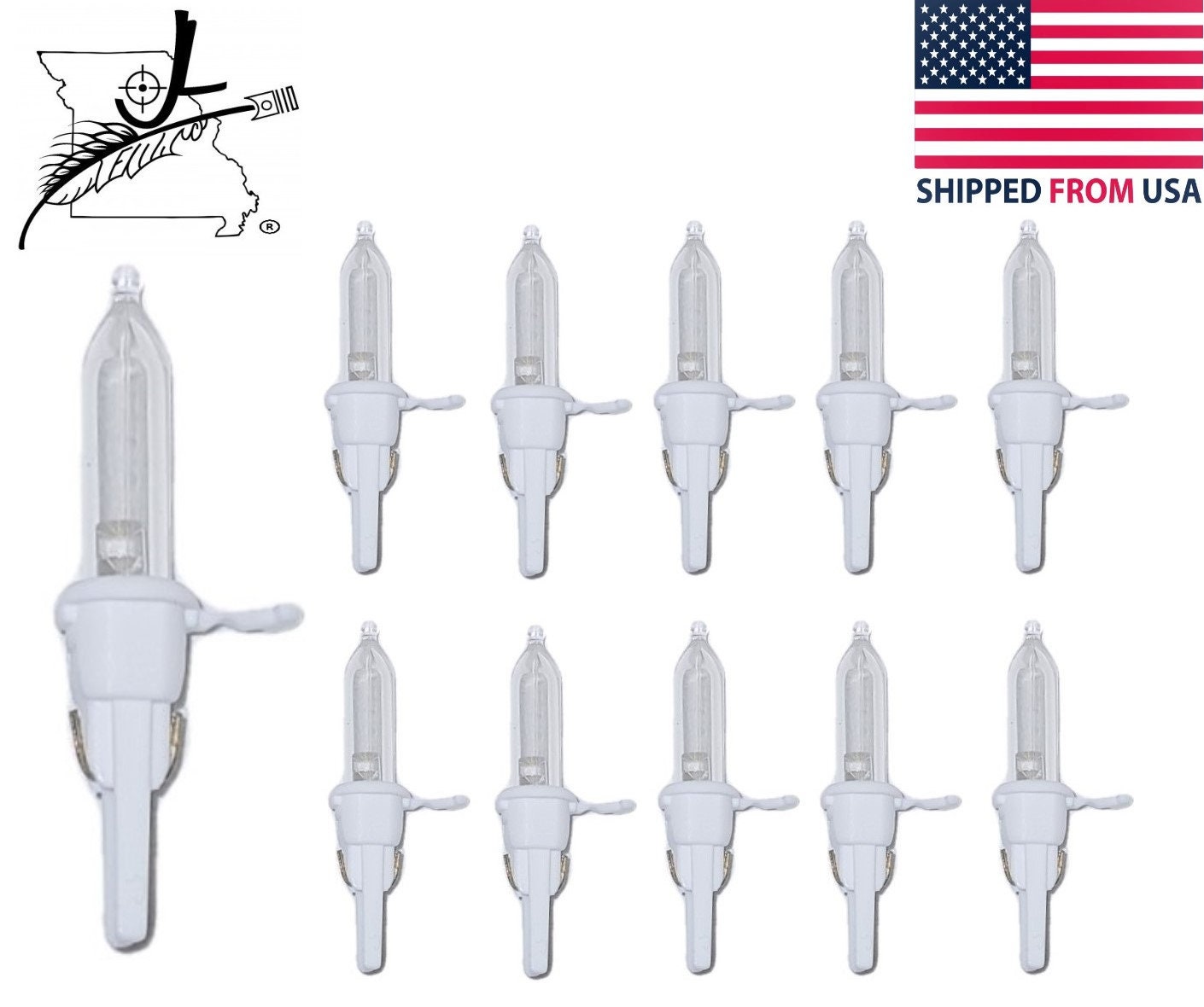 10 Clear WHITE L1 Base, LED Mini Christmas Tree Lights, Replacement ...