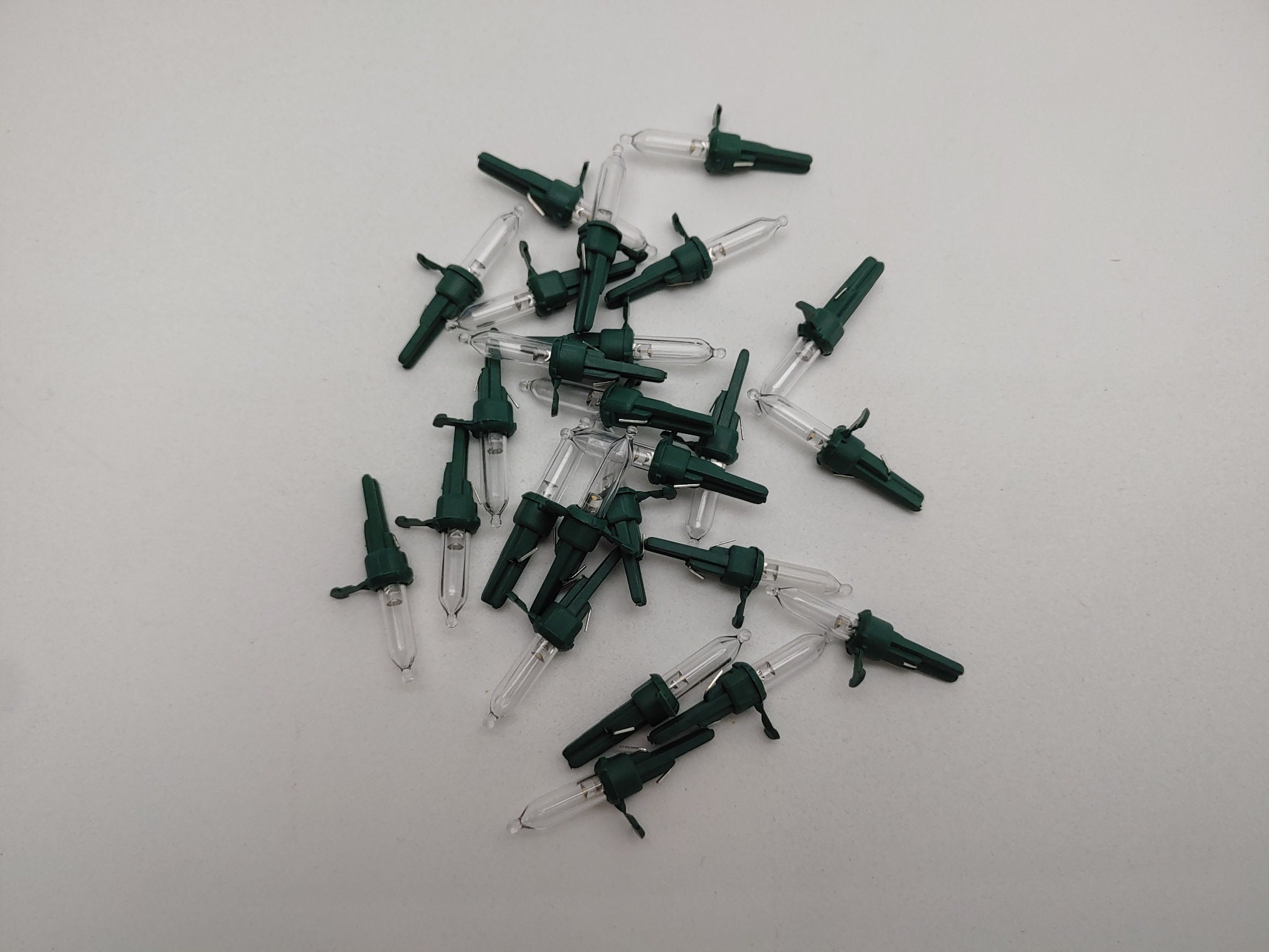 25 LED Clear Mini Christmas Tree Lights Green Base Replacement Bulbs 3. ...