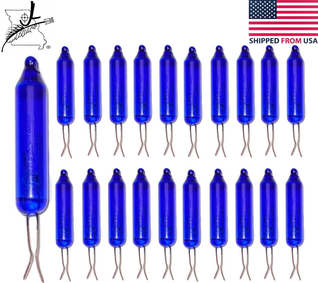 20x Blue Bare Mini Bulbs 2.5 V Volt 0.425 W Watt Christmas Tree Lights ...