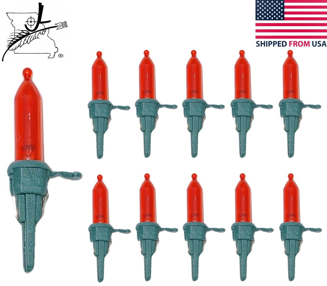 10 Red Light Green L1 Base1 LED Mini Christmas Tree Lights Replacement ...