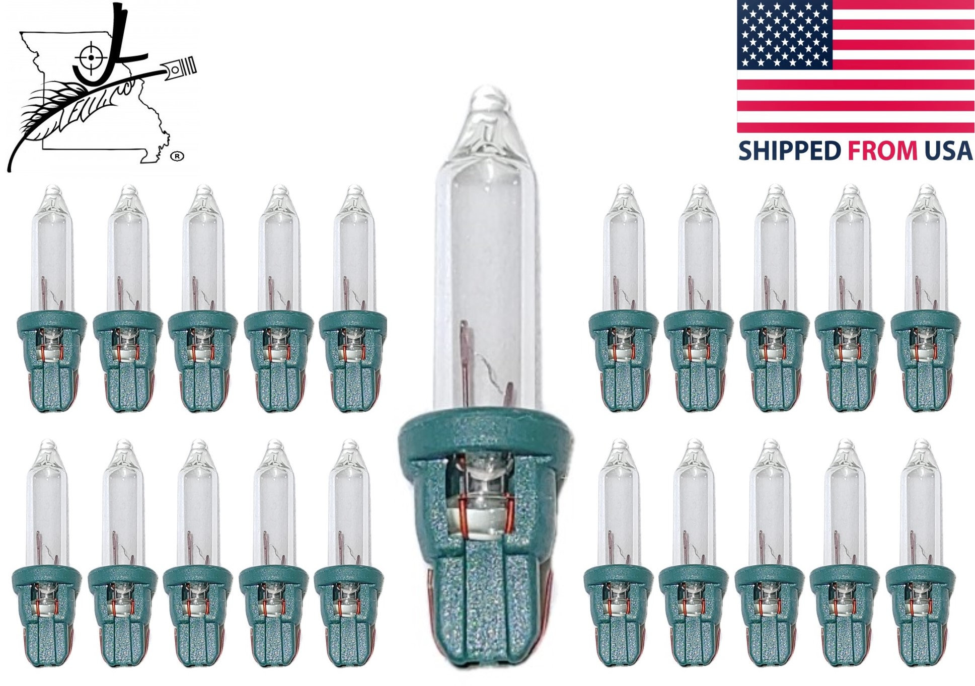 20x Mini 2.5V .425 Watt Clear White Christmas Incandescent Light Bulbs ...