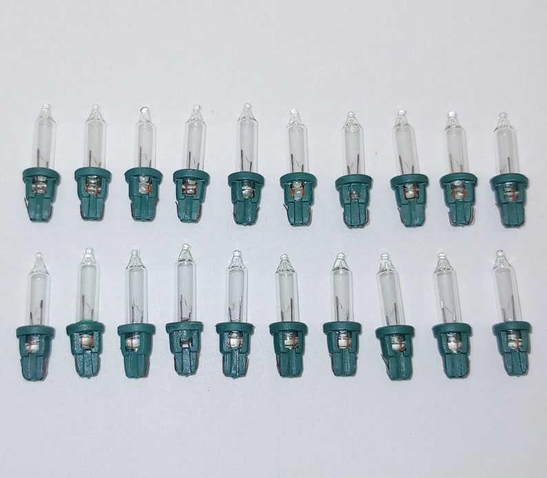 20x 2.5v Volt 0.25w Watt Energy Saving Clear With Green Style D Base ...