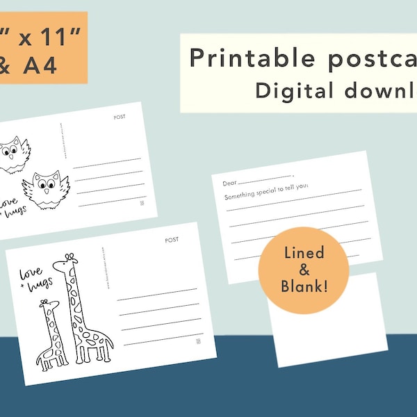 Coloring Postcards - Etsy