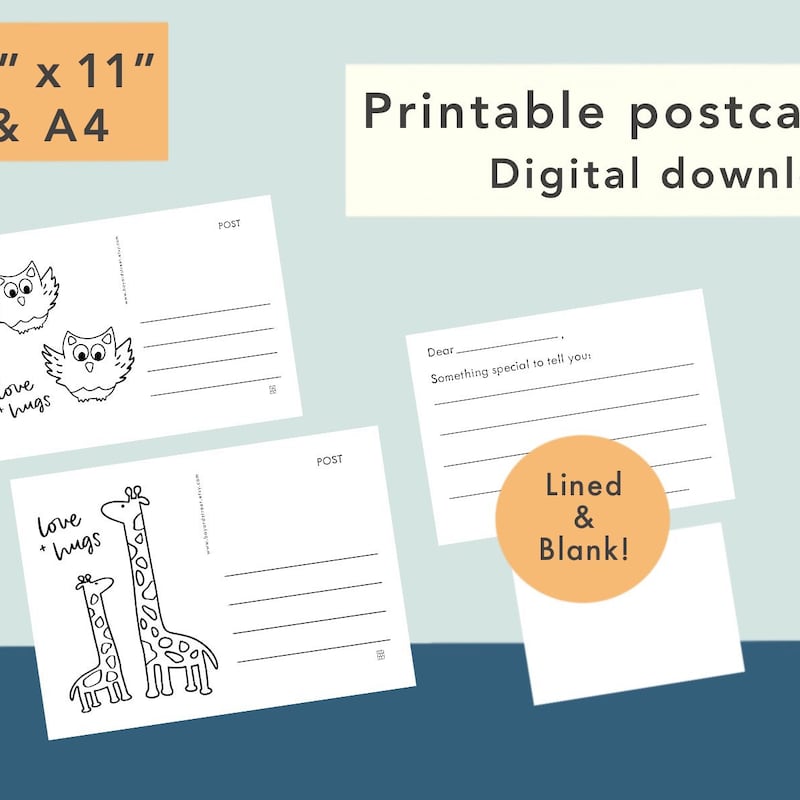 Coloring Postcards - Etsy