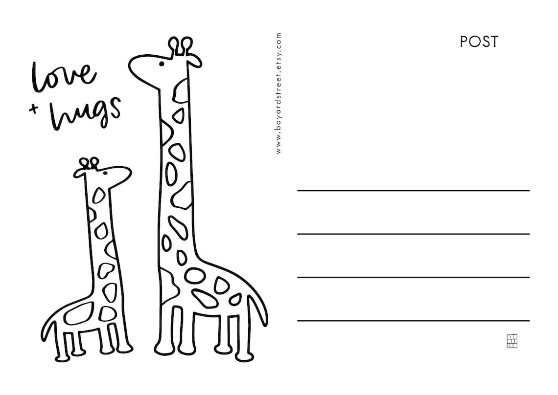 Printable Postcards - DIGITAL DOWNLOAD 2 Designs, Lined & Blank ...