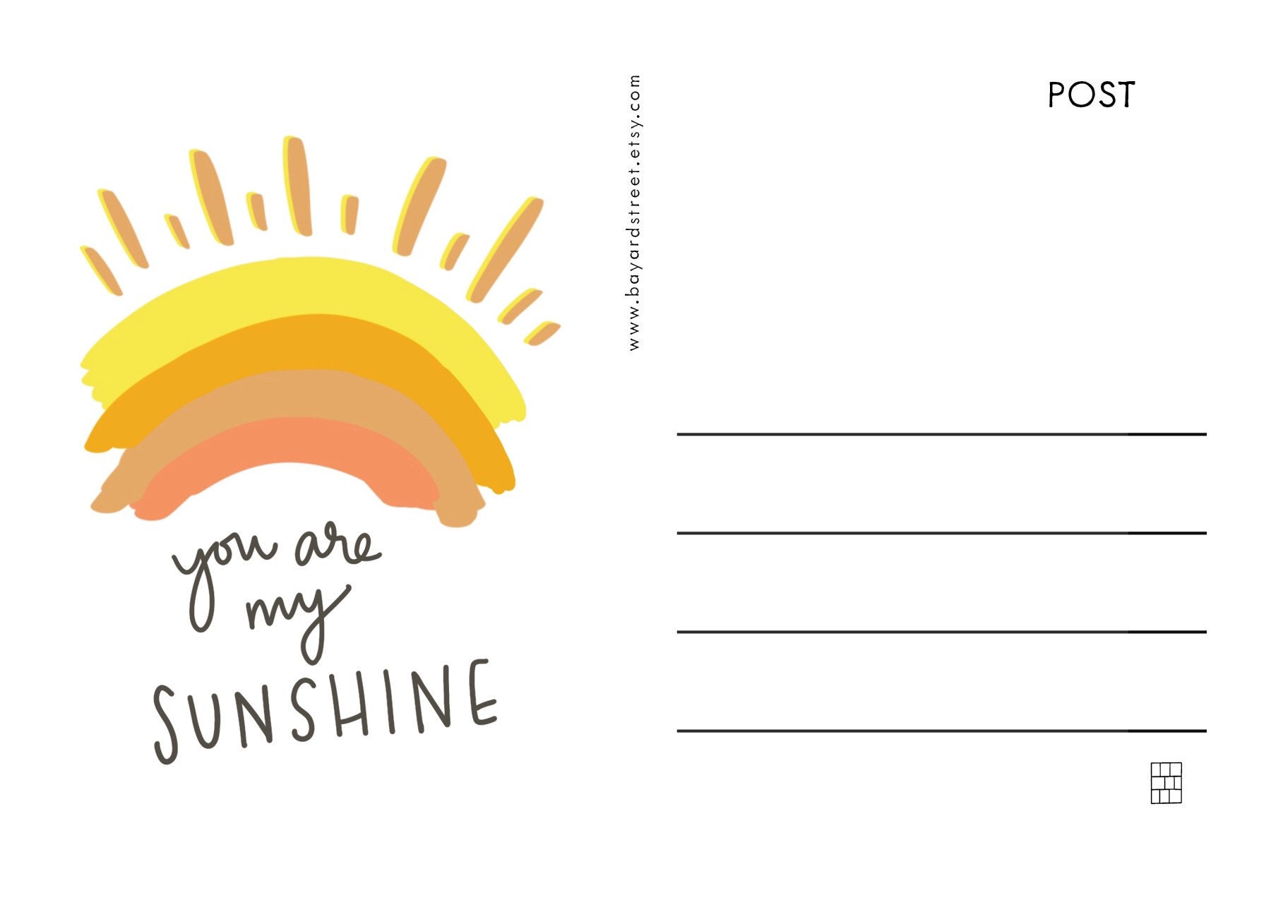Printable Postcards - DIGITAL DOWNLOAD 2 Designs, Lined & Blank ...