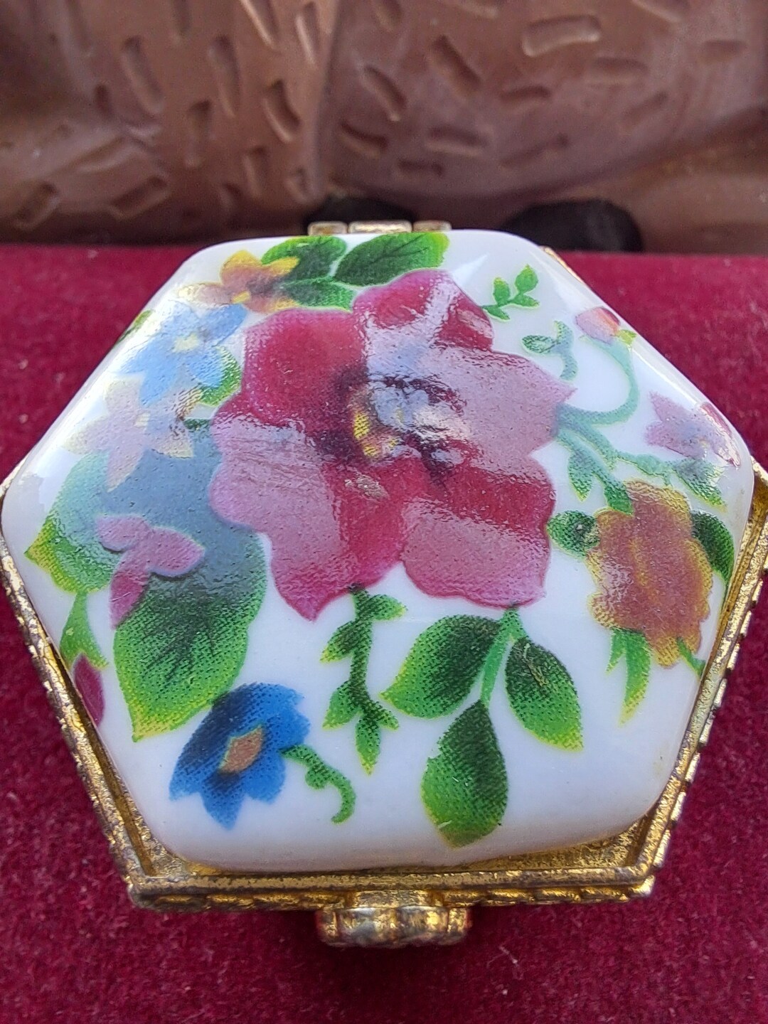 Vintage Porcelain Trinket Box - Etsy