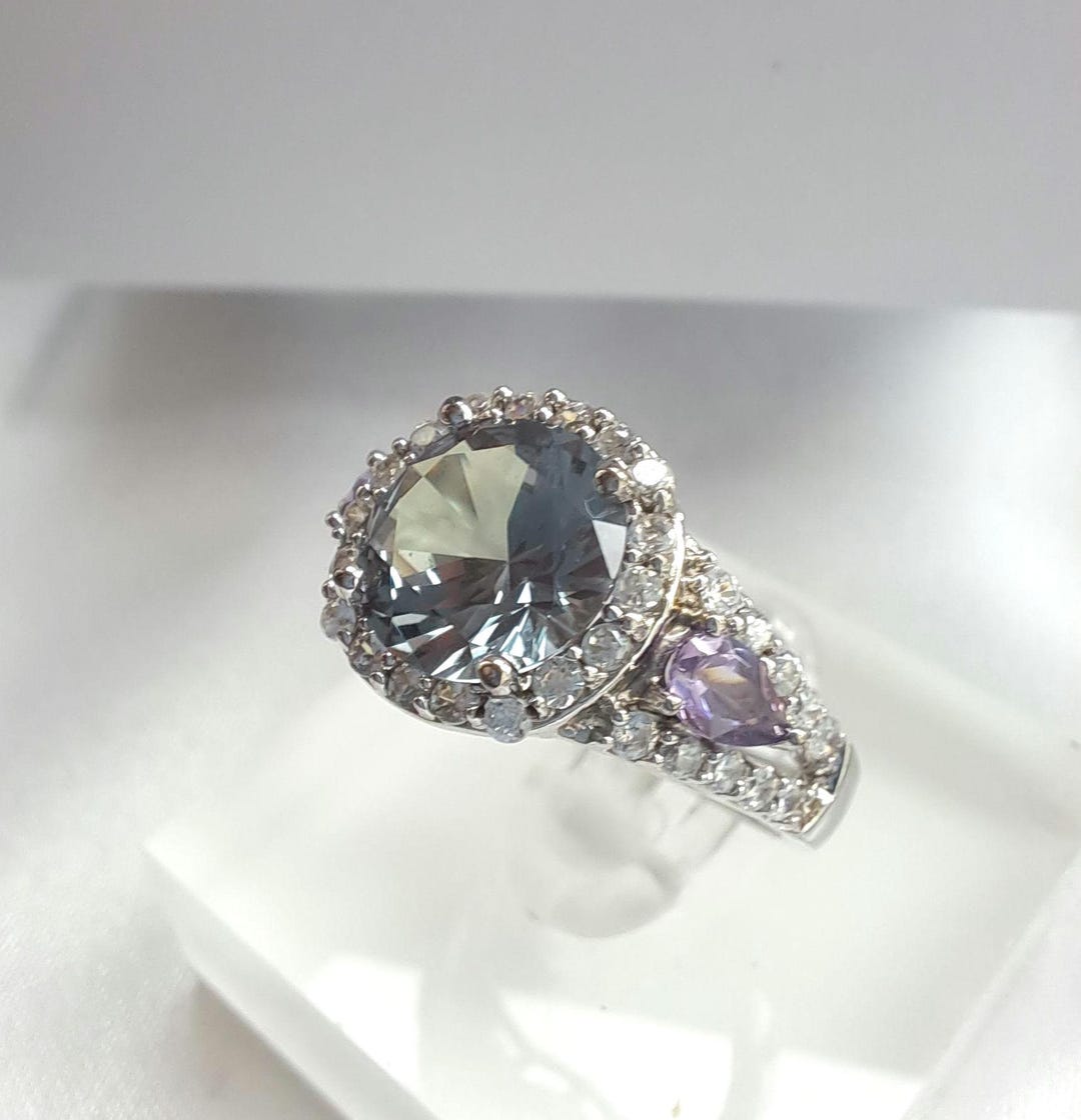 Sterling Silver Alexandrite Cluster Ring - Etsy