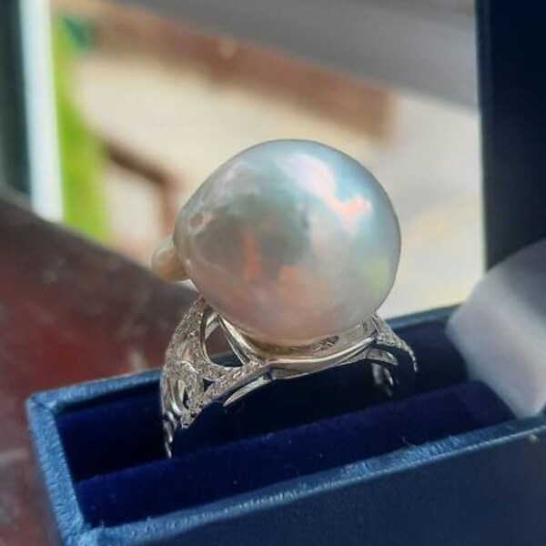 Big Pearl Ring - Etsy