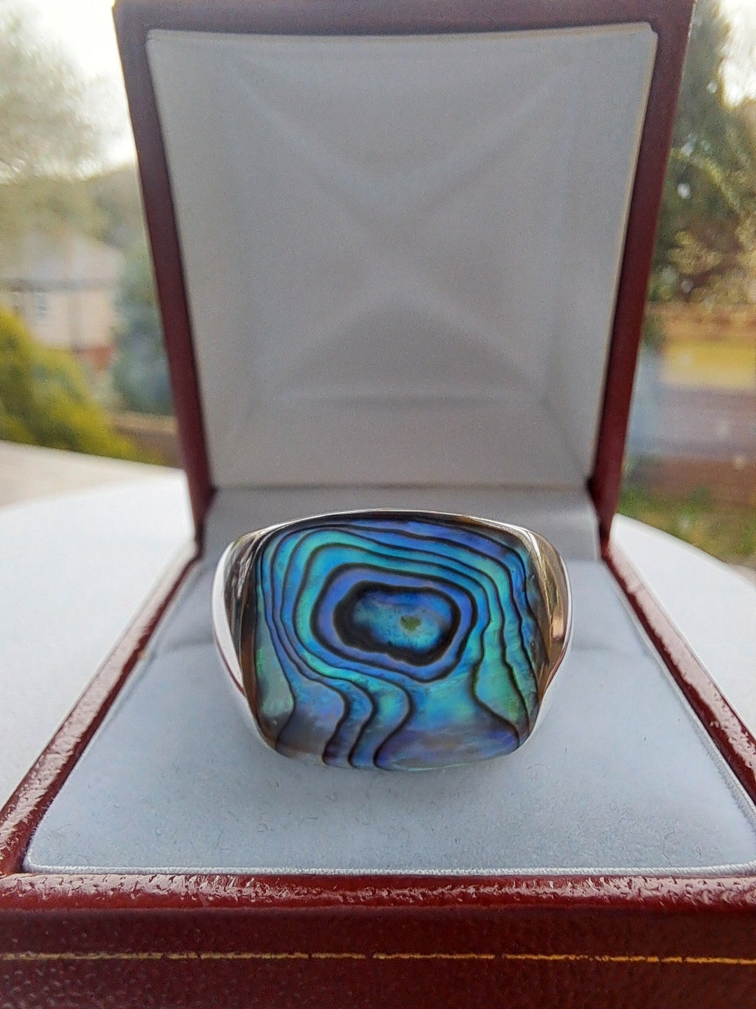 Vintage Sterling Silver Paua Shell Ring - Etsy