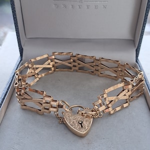 Beautiful Vintage 9ct Gold Gate Bracelet - Etsy