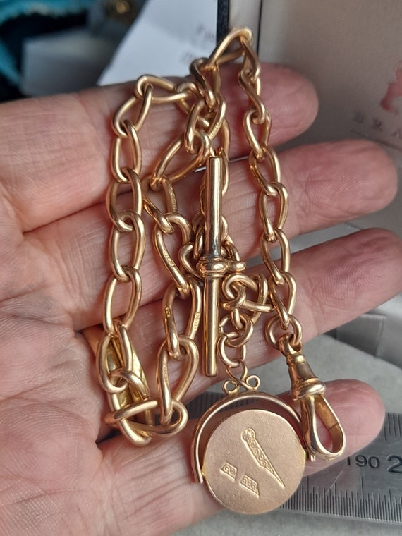 Antique Hallmarked 9ct Gold Graduated Watch Chain and… - Gem