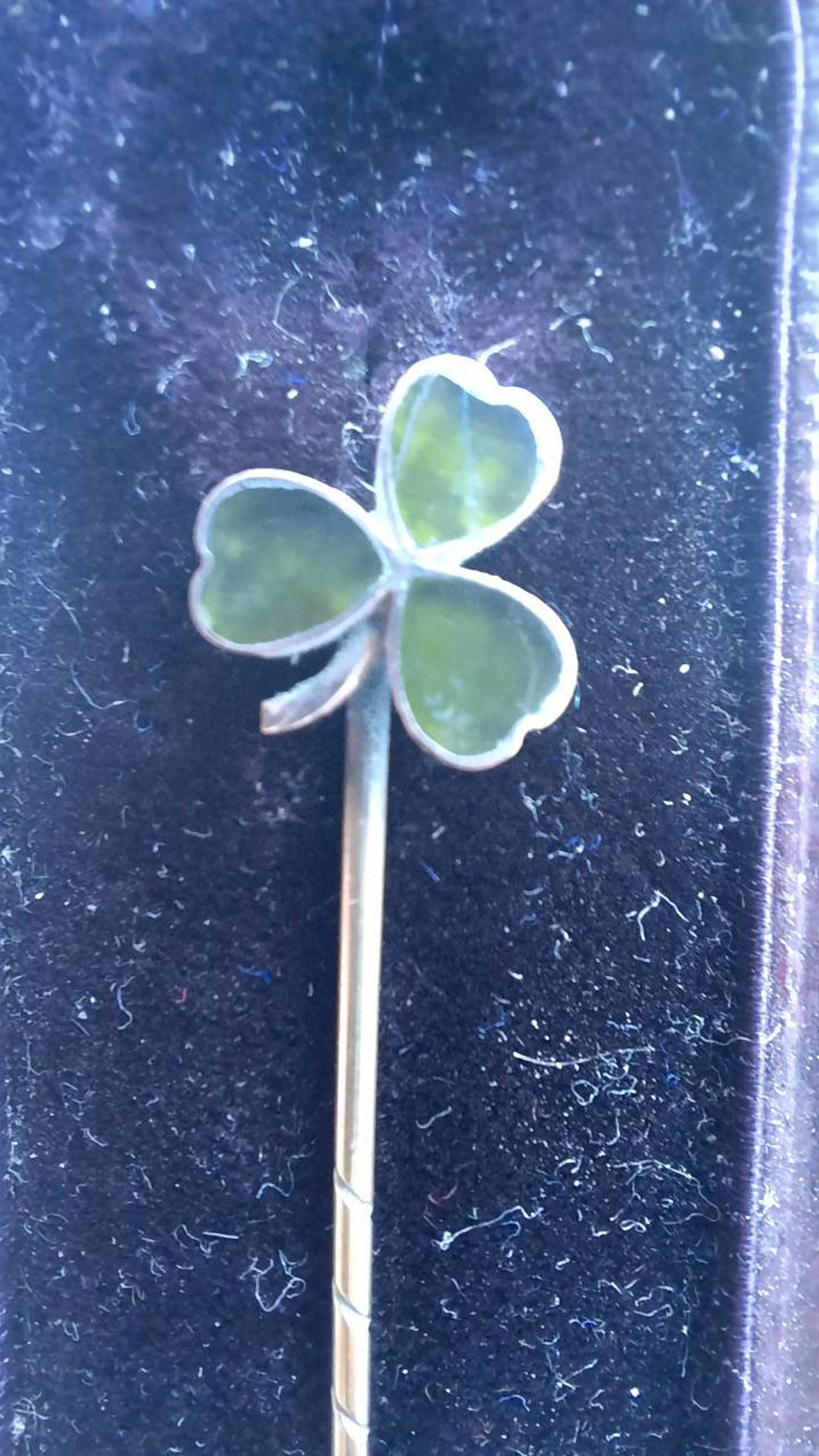 9ct Gold Conemara Marble Clover Stick Pin - Etsy UK