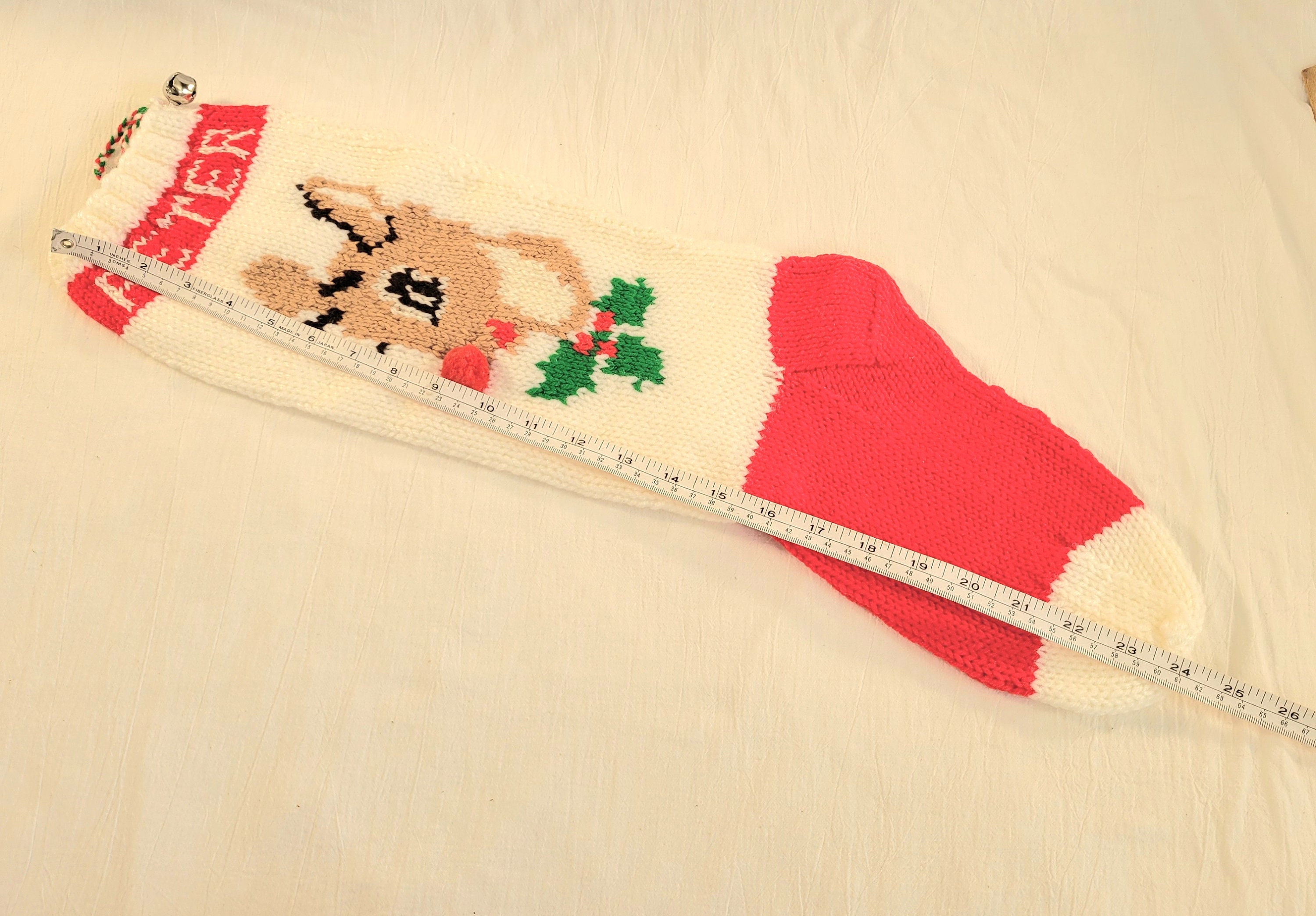 PETER Rudolph the Red Nose Reindeer Knit Christmas Stocking RETRO - Etsy