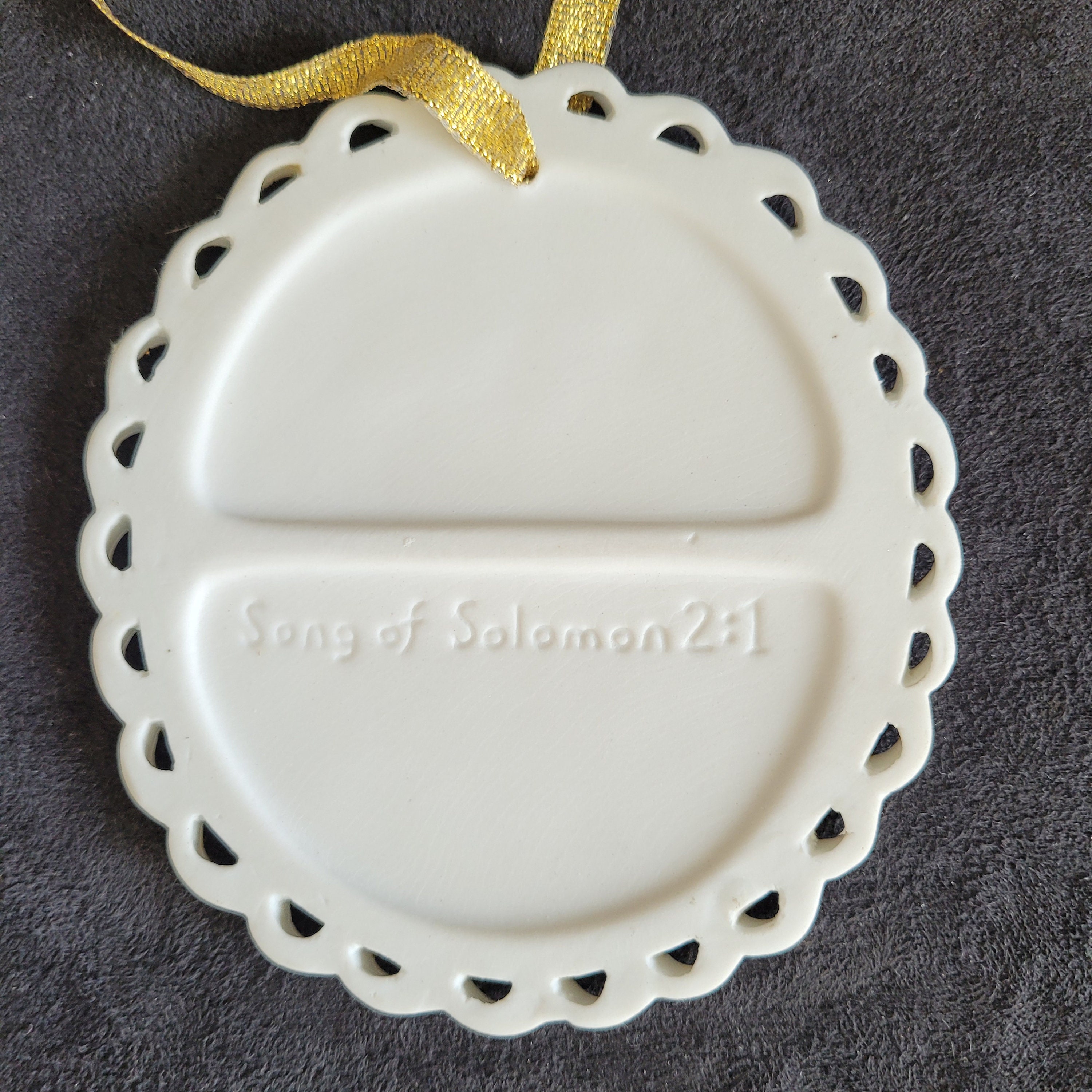 6 Bible Scriptures Porcelain Gold Christmas Tree Ornaments Set of Six ...