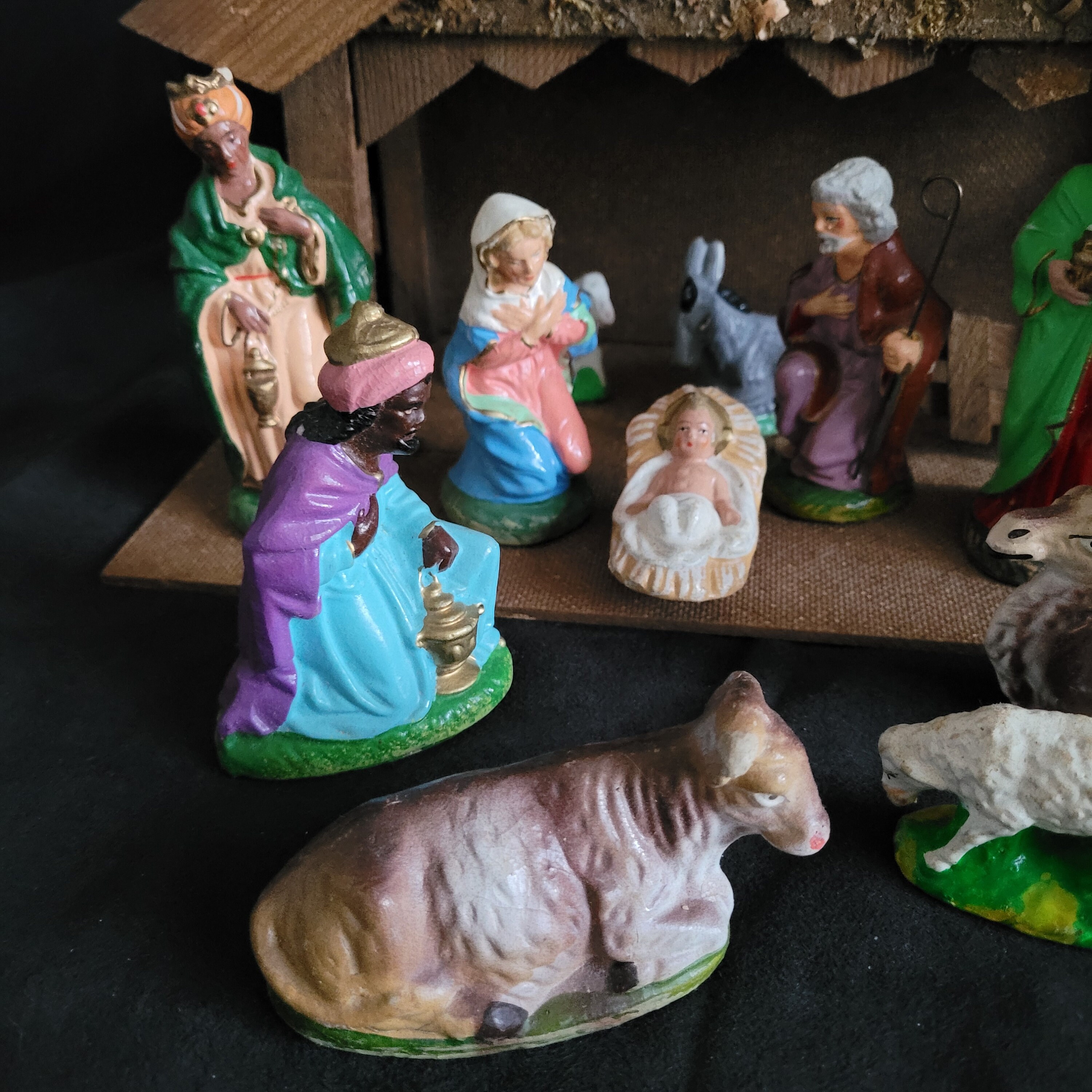 Nativity Set West Germany 1940s Classic German Hand Painted Paper Mache ...