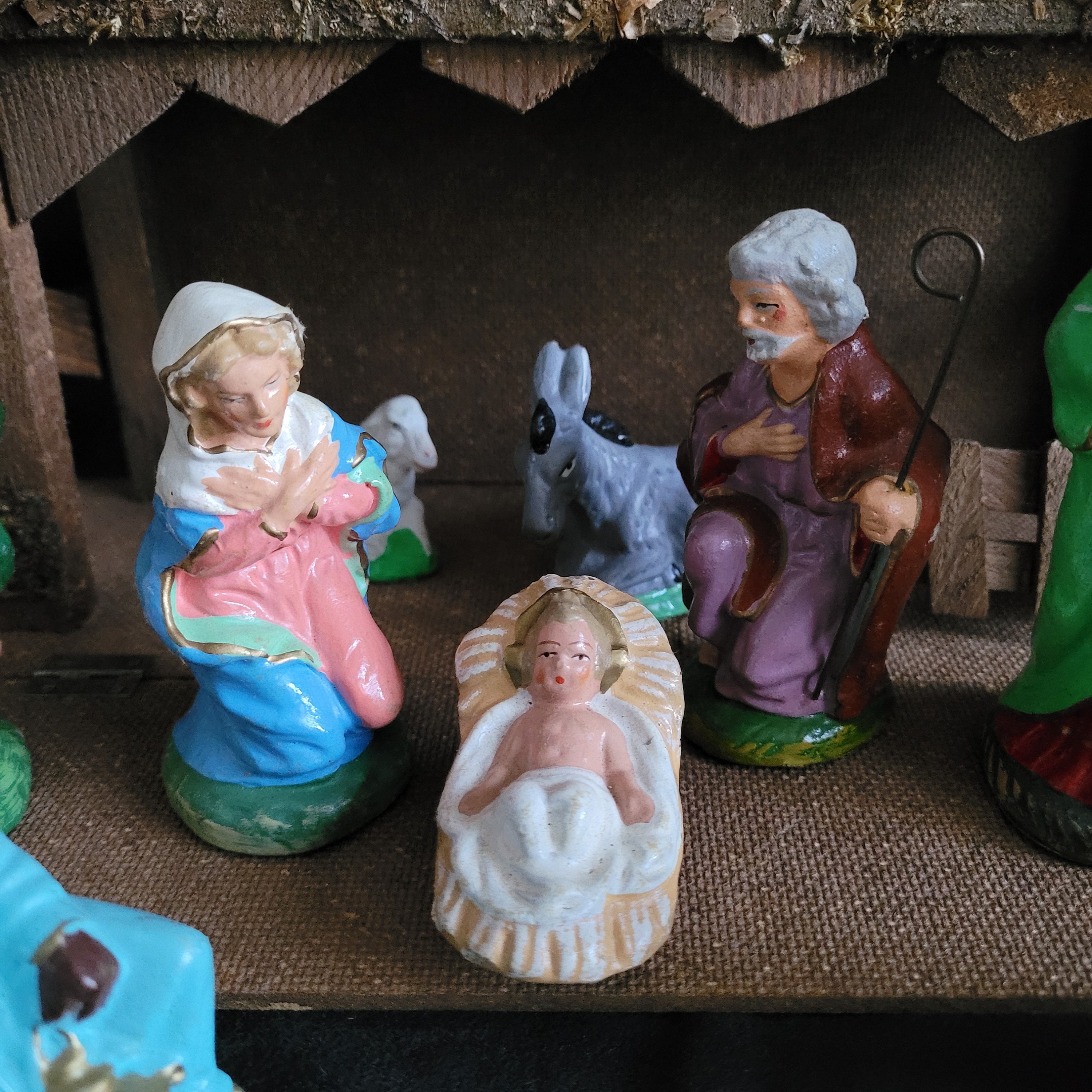 Nativity Set West Germany 1940s Classic German Hand Painted Paper Mache ...