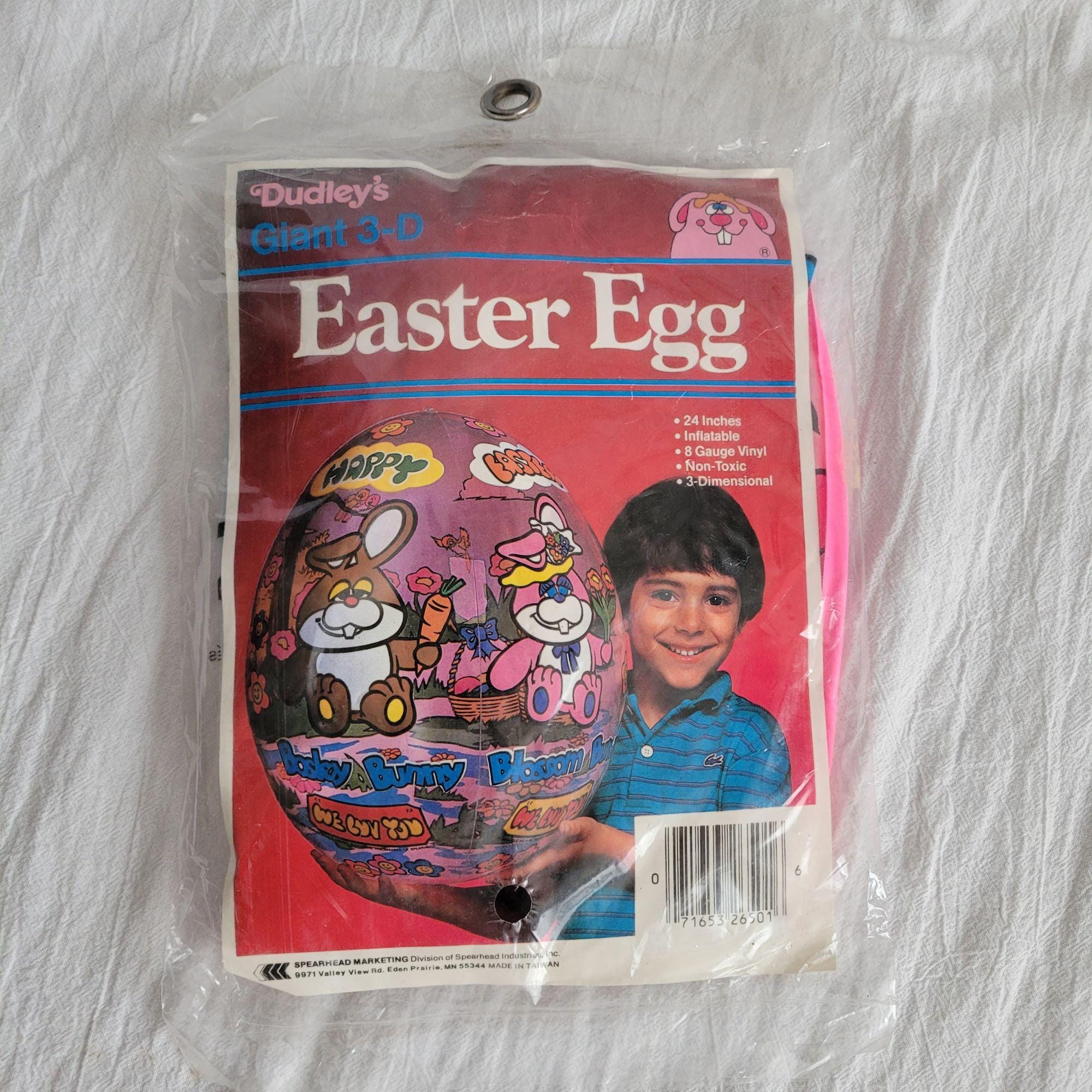 Vintage 1987 Dudley’s Giant 3D Inflatable Easter Egg NOS Easter Bunny ...