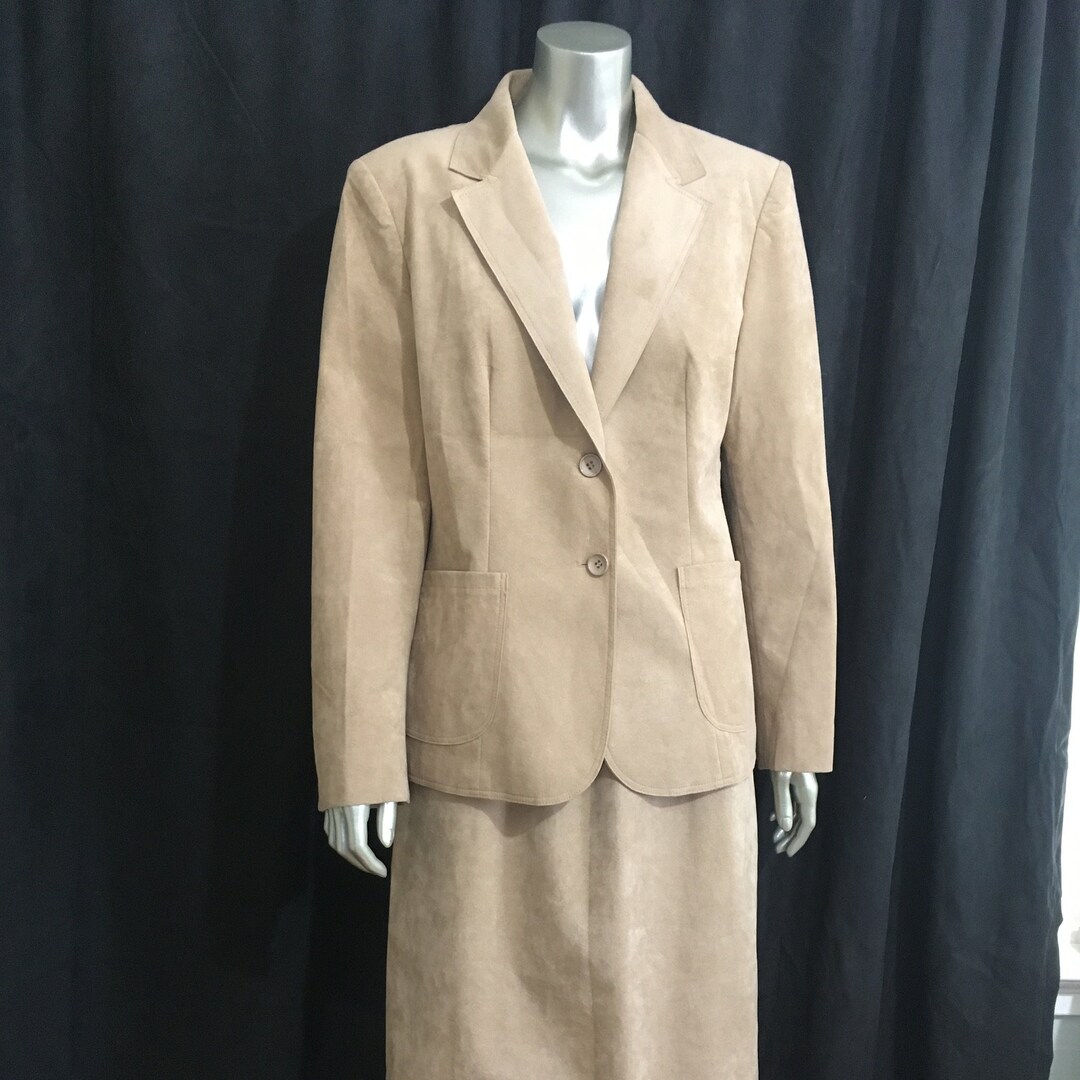 Adolph Schman for Lilli Ann I. Magnin Ultrasuede Faux Suede Suit Womens ...
