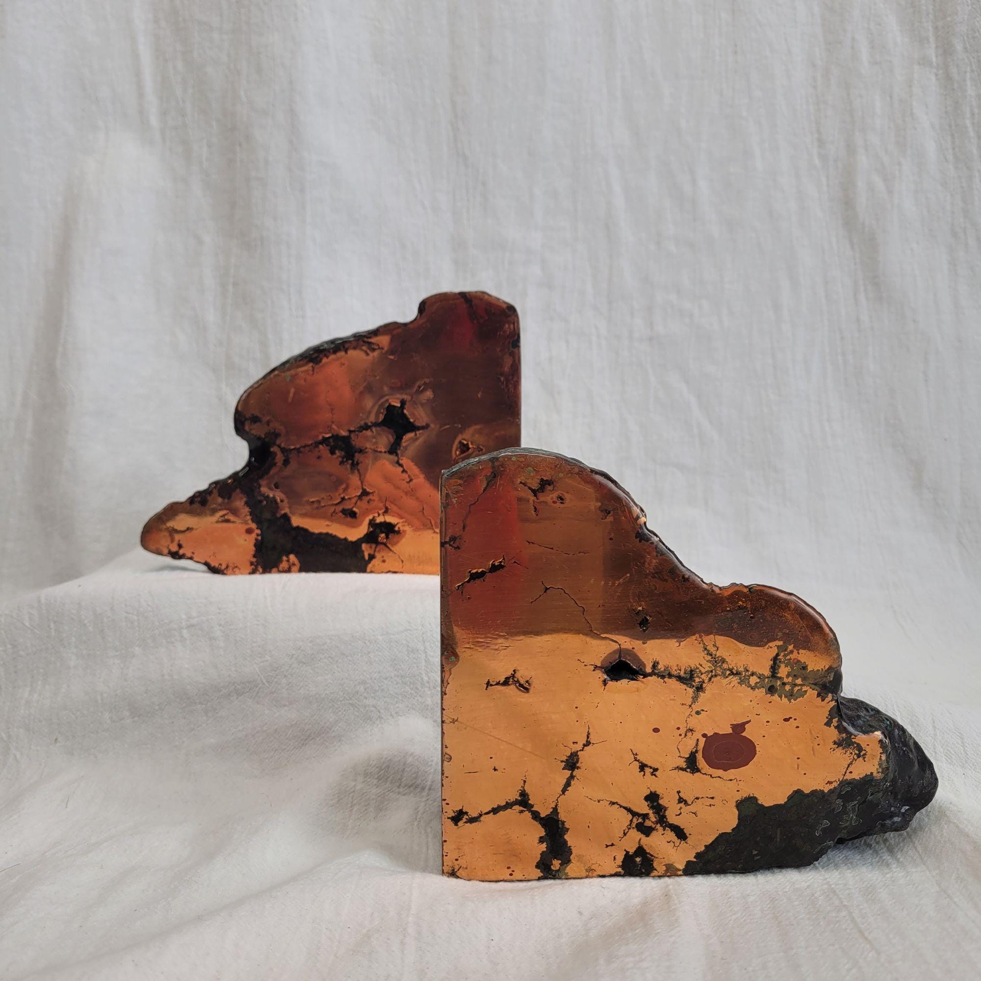 Solid Float Copper Bookends Monumental Specimen Polished and Lacquered ...