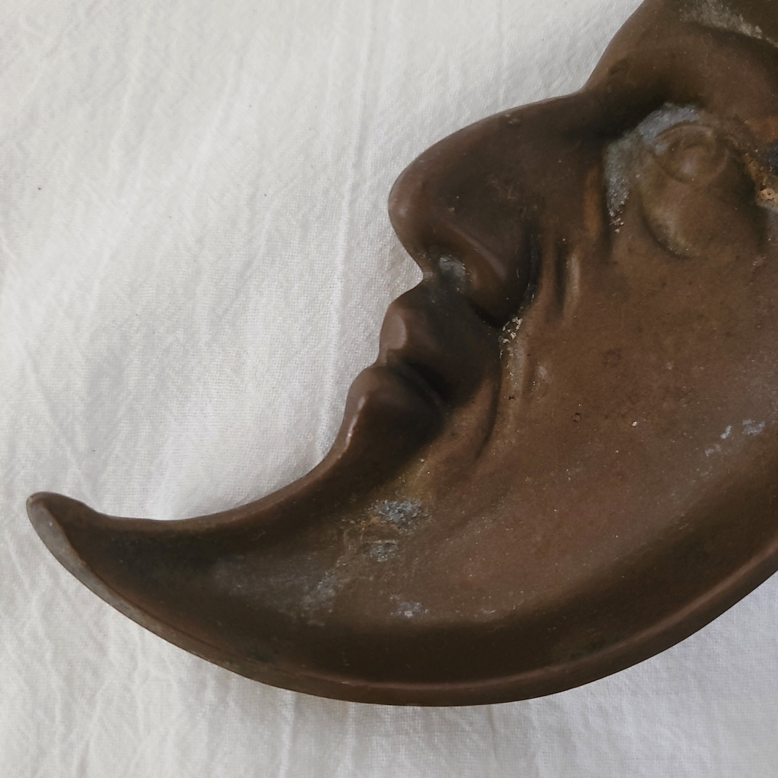 Brass Tray Celestial Man in the Moon Face Trinket Dish Art - Etsy