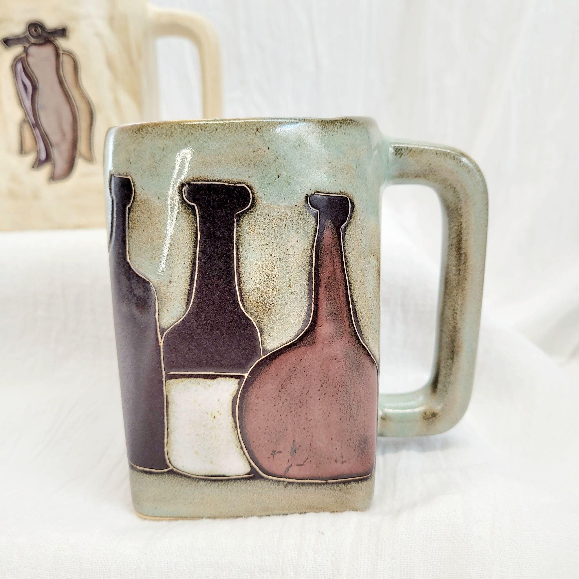 Handcrafted Stoneware Mugs Set Design by Mara Mexico With Chiles ...
