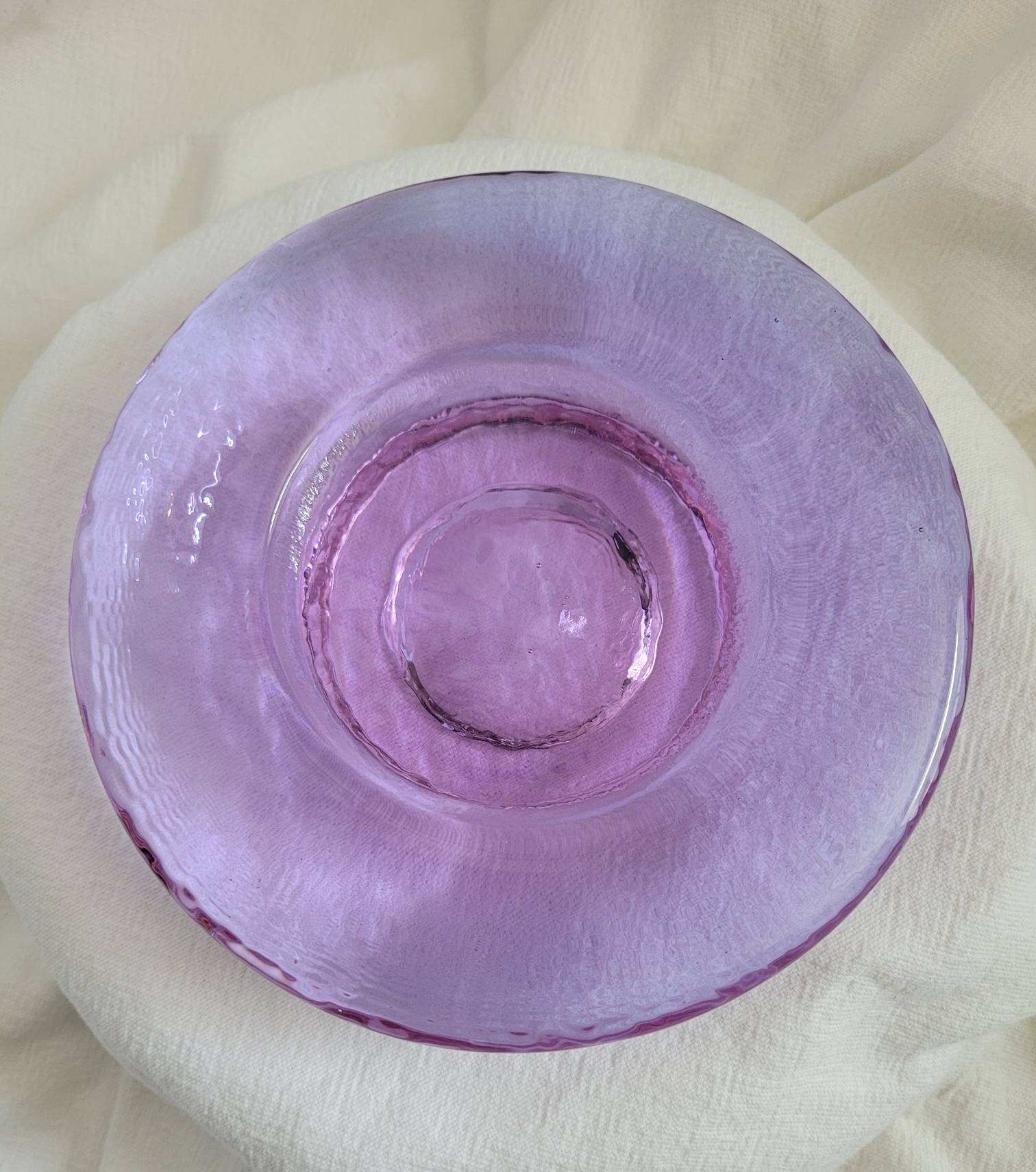 Lavender Fire and Light Art Glass Candle Plate Wine Bottle - Etsy