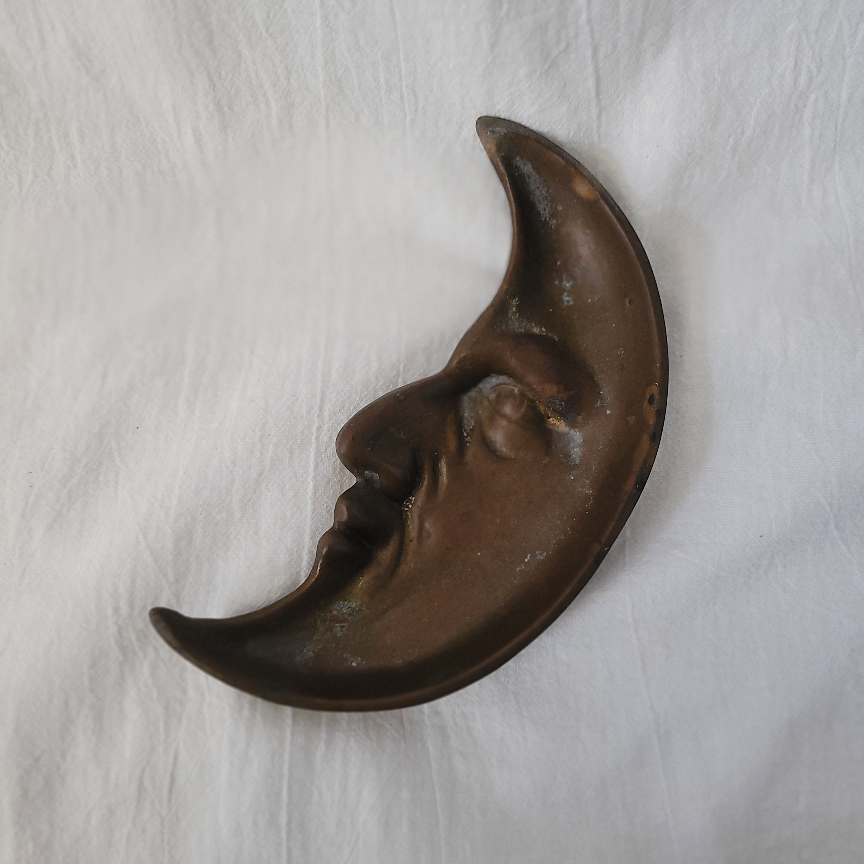 Brass Tray Celestial Man in the Moon Face Trinket Dish Art - Etsy