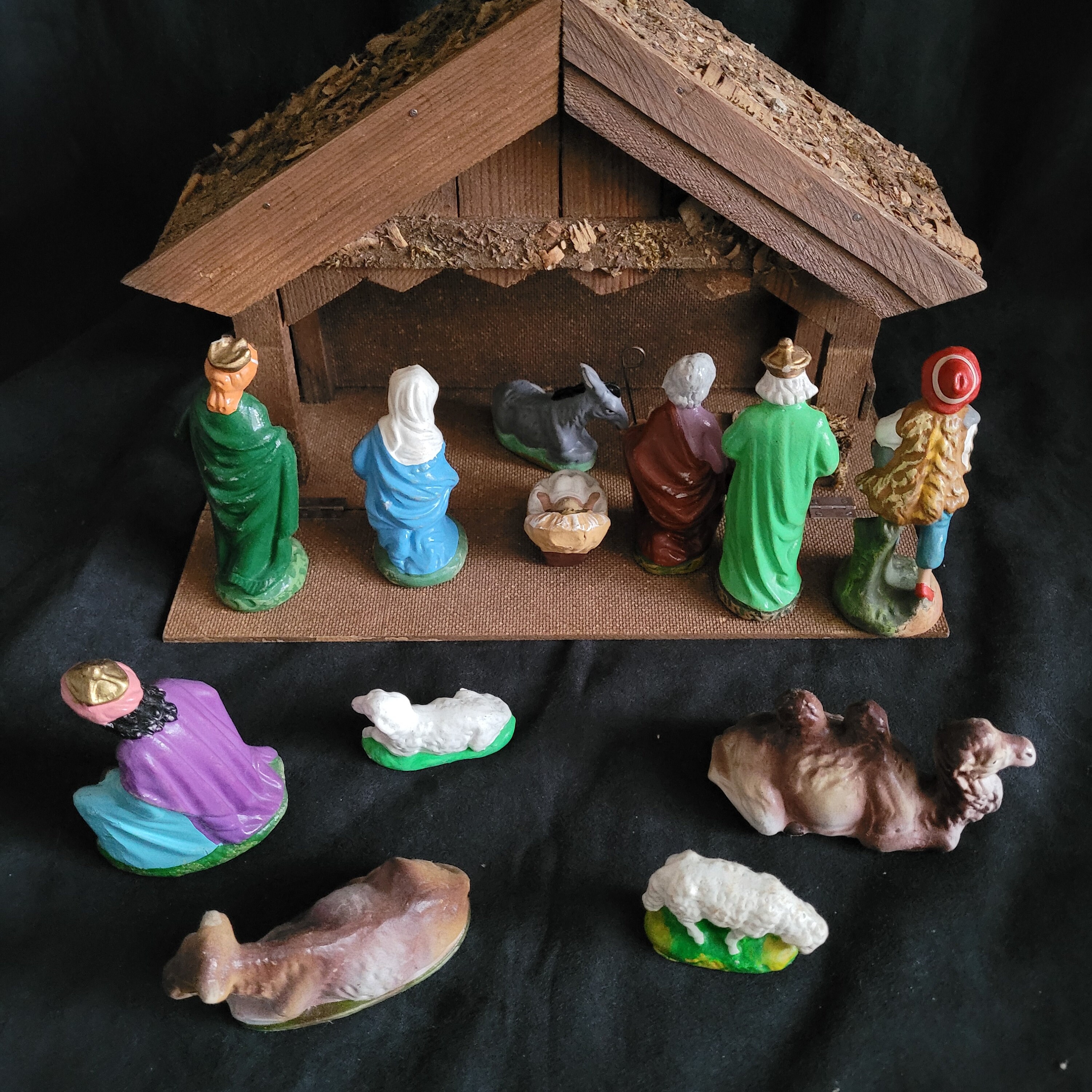 Nativity Set West Germany 1940s Classic German Hand Painted Paper Mache ...