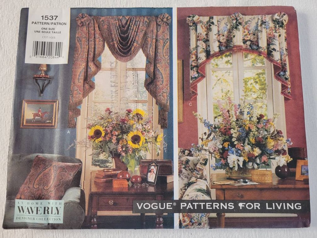 1980s Waverly Valances Vogue Pattern 1537: New Uncut - Etsy