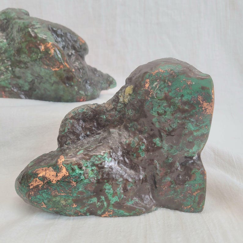 Solid Float Copper Bookends Monumental Specimen Polished and Lacquered ...