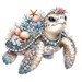 10 Jeweled Sea Turtle PNG Clipart - Cute Ocean Turtle With Pearls ...