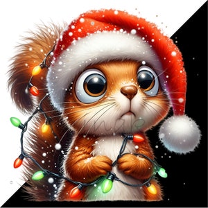 Christmas Squirrel Clipart 15 PNG - Adorable Cartoon Squirrel With ...