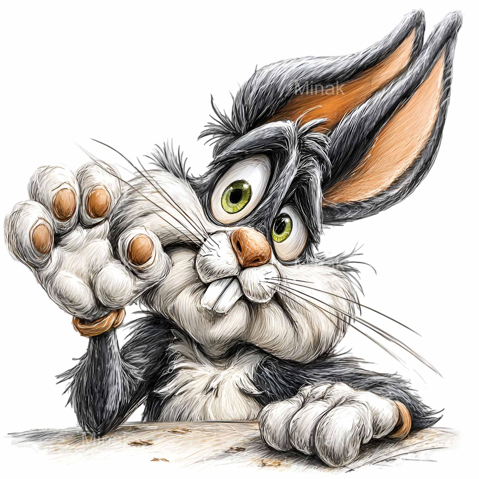 15 PNG Cartoon Bunny Clipart – Funny Rabbit PNG – Kids Crafts Digital ...