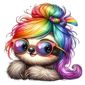 Sloth Png, Sloth Clip Art, Cute Sloth, Sloth Clipart, Rainbow ...