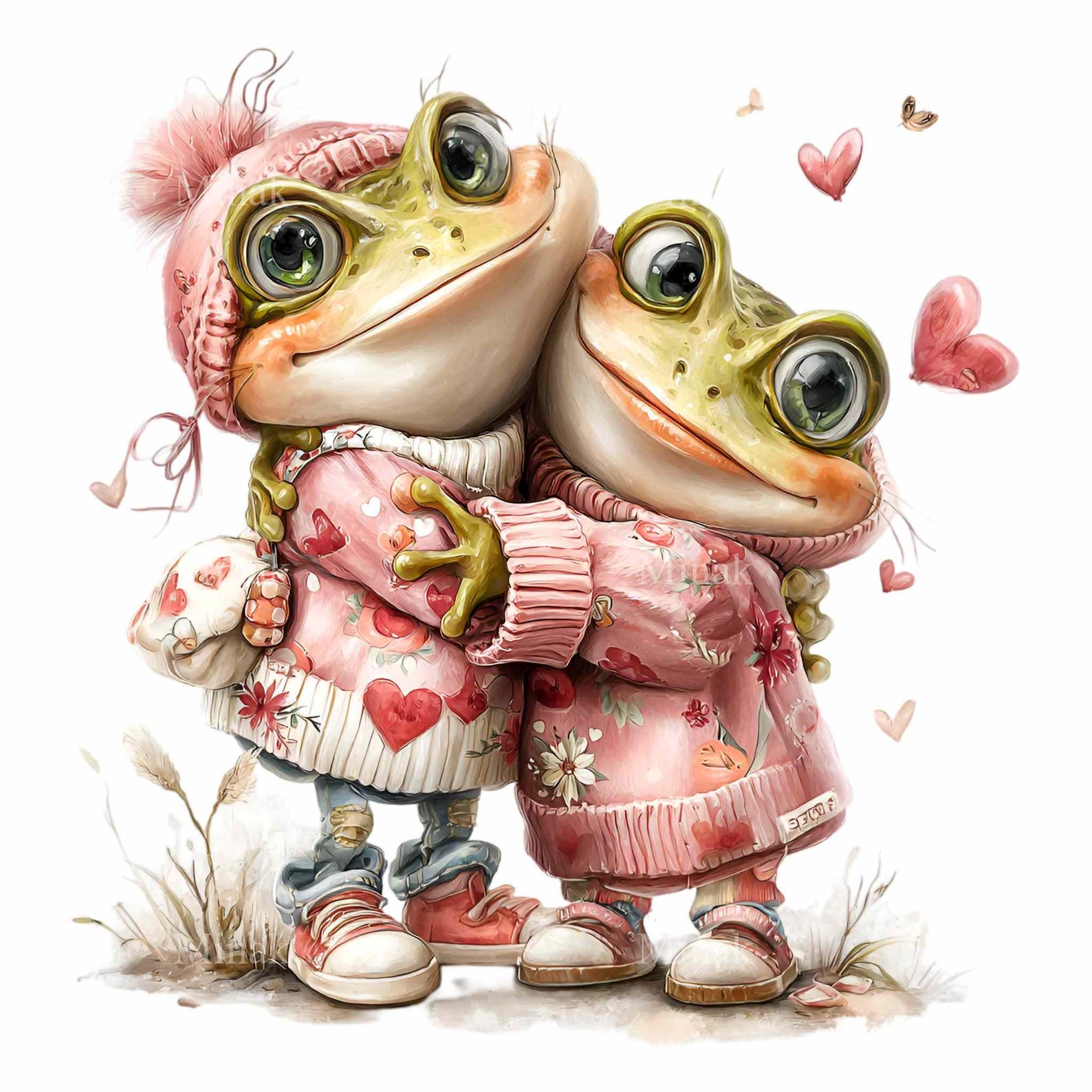 15 PNG Frog Couple Love Clipart – Valentine Animal Illustration ...