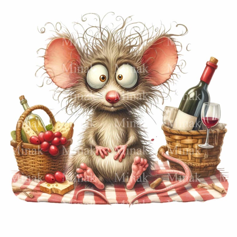 10 PNG Funny Drunk Mouse Clipart, Wine Lover Sublimation - Etsy
